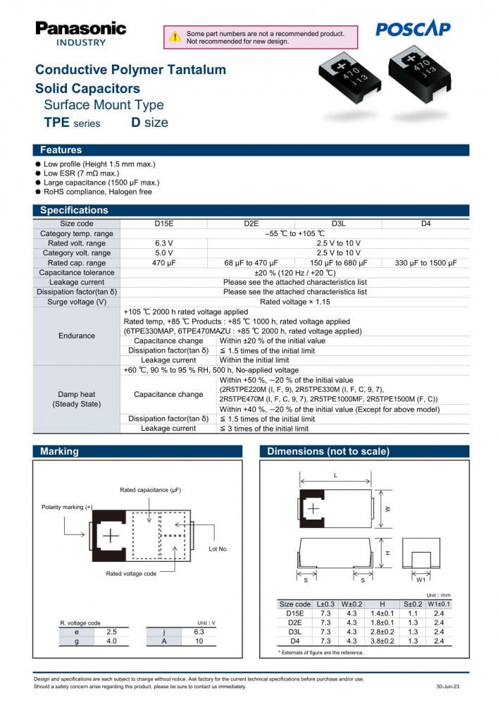 PANASONIC TPE series datasheet page 3