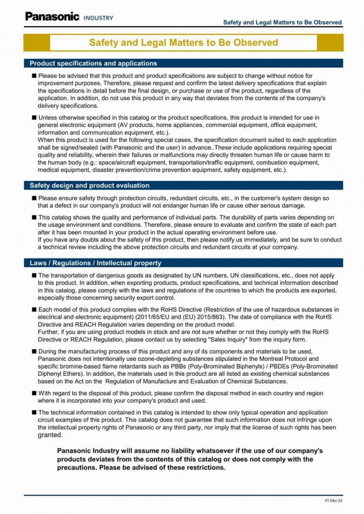 PANASONIC TPE series datasheet page 5