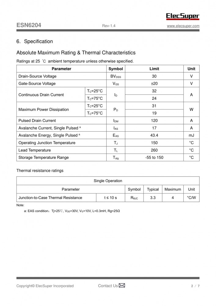 ESN6204 datasheet page 2