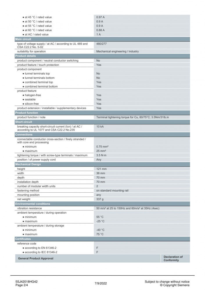 5SJ4201-8HG42 datasheet page 2