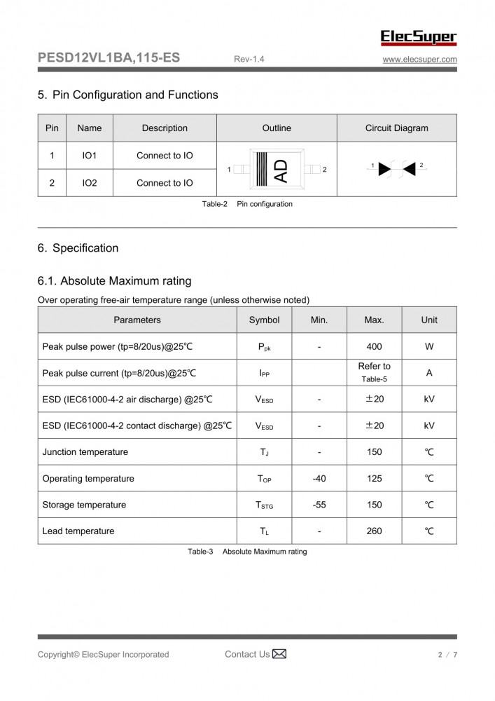 PESD12VL1BA,115-ES datasheet page 2