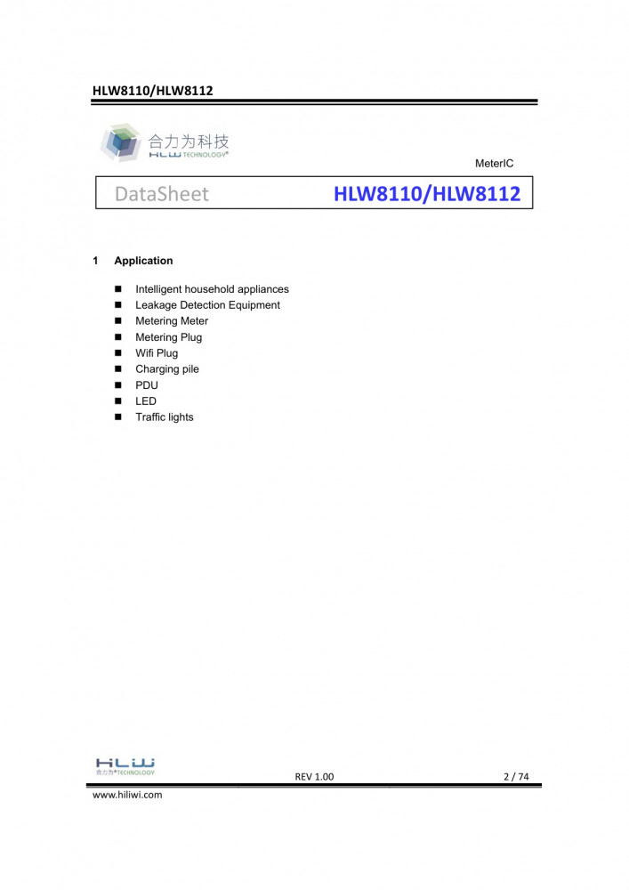 HLW8110 datasheet page 2