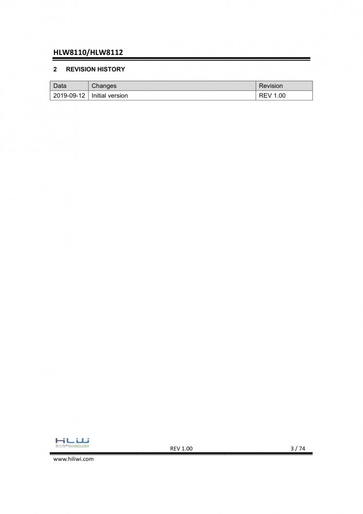 HLW8110 datasheet page 3