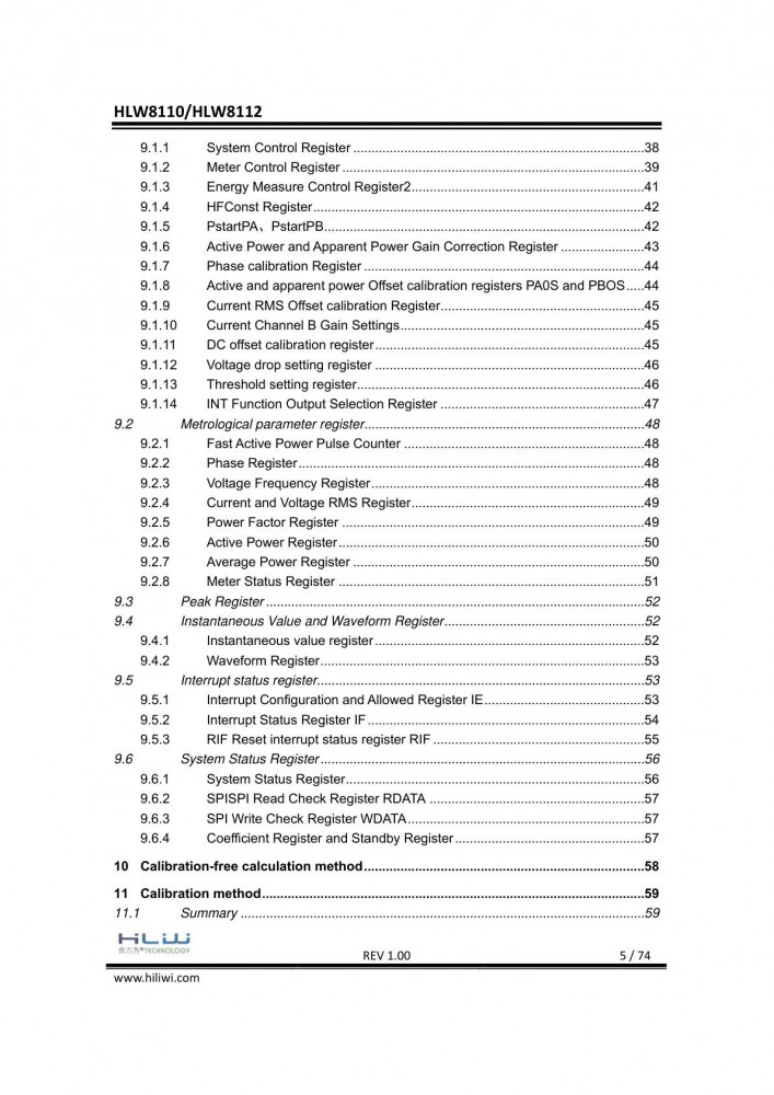 HLW8110 datasheet page 5