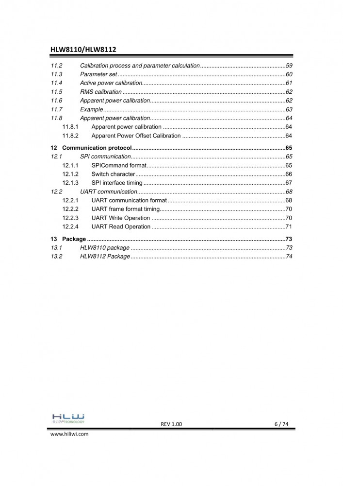 HLW8110 datasheet page 6
