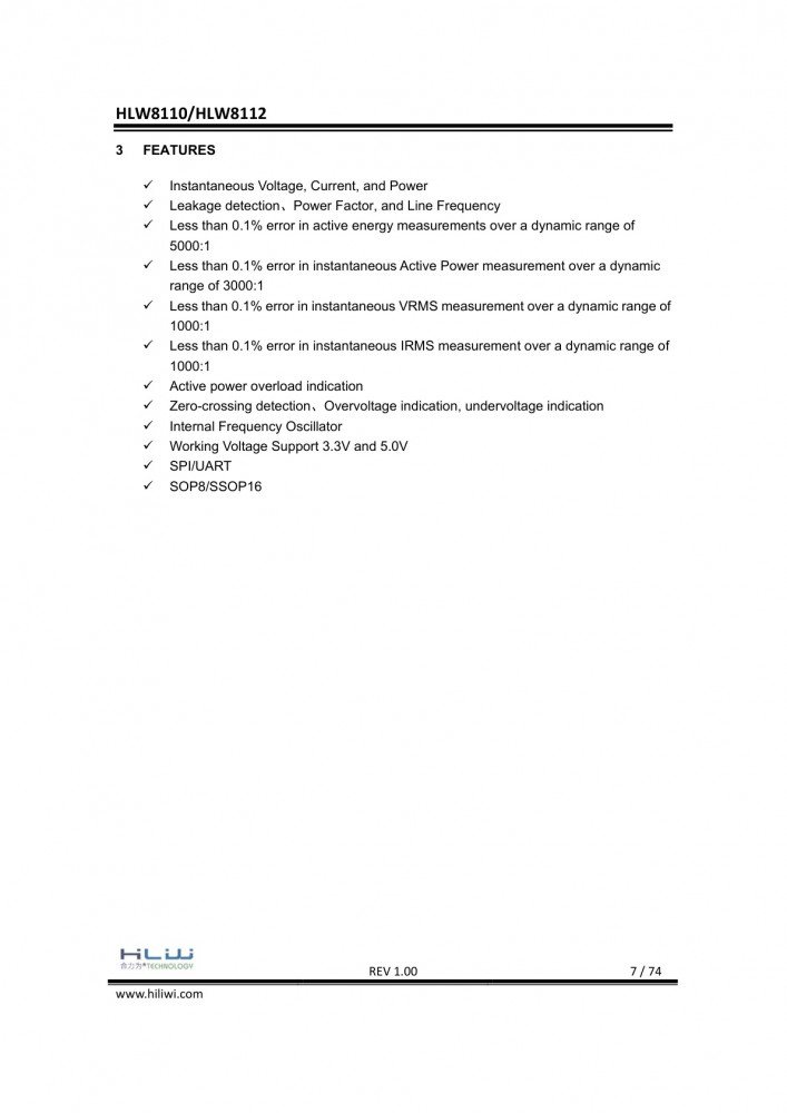 HLW8110 datasheet page 7