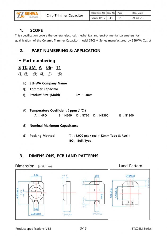 SEHWA STC3M specification page 2