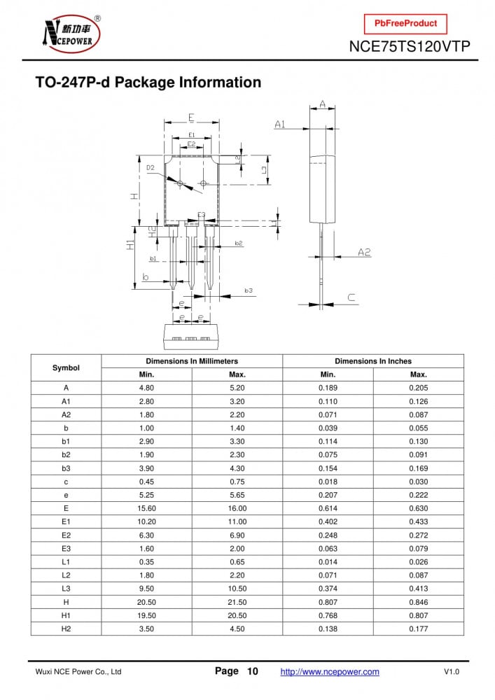 NCE75TS120VTP datasheet page 10