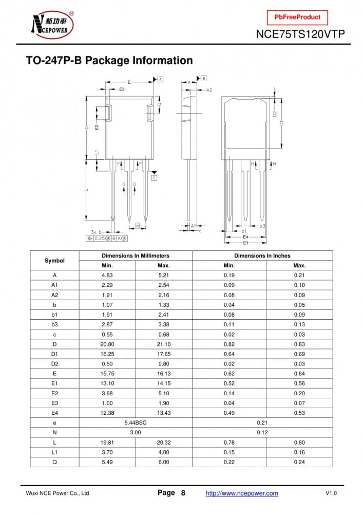 NCE75TS120VTP datasheet page 8