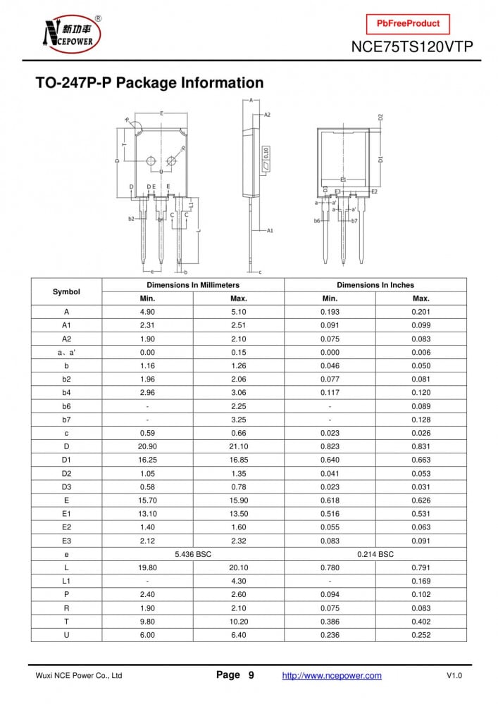 NCE75TS120VTP datasheet page 9