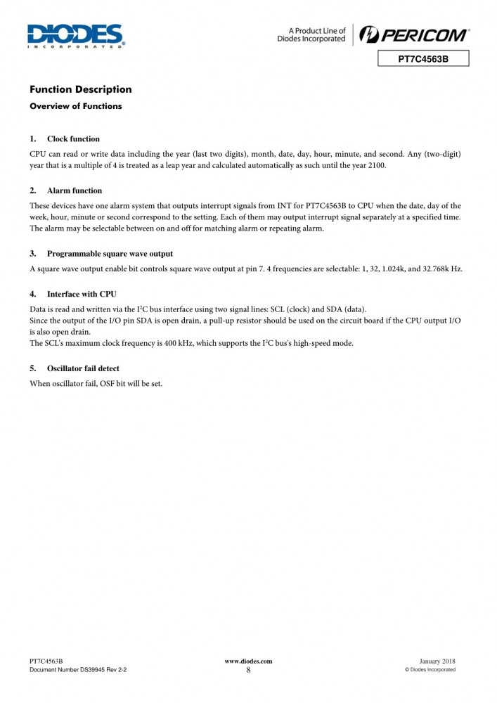 PT7C4563BUEX datasheet page 8