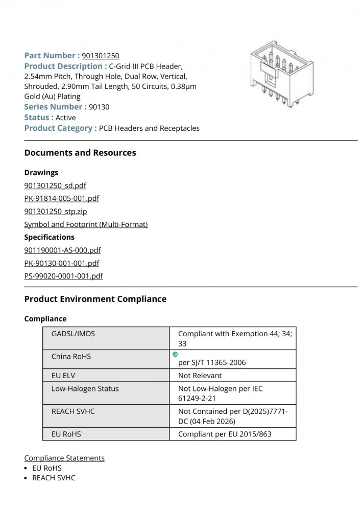 901301250 technical document preview, page 1