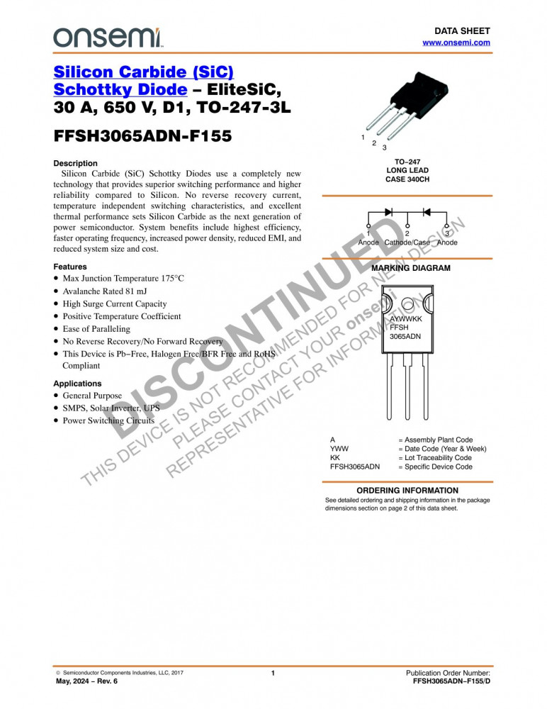 FFSH3065ADN-F155 datasheet page 1
