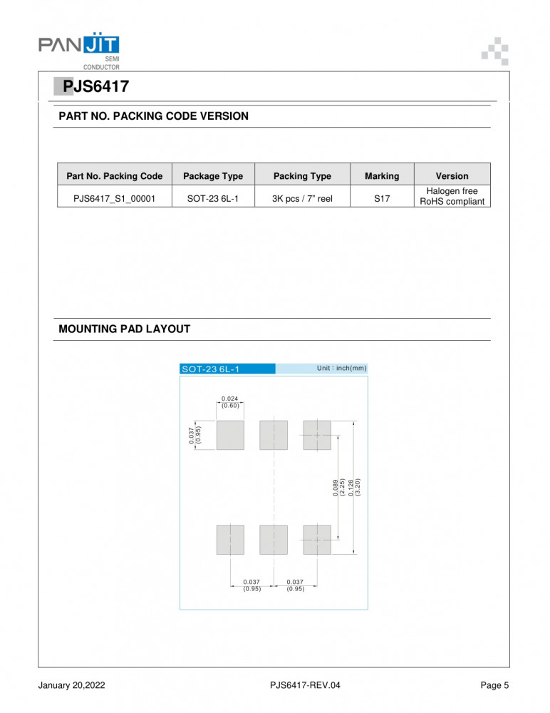 PJS6417 datasheet page 5