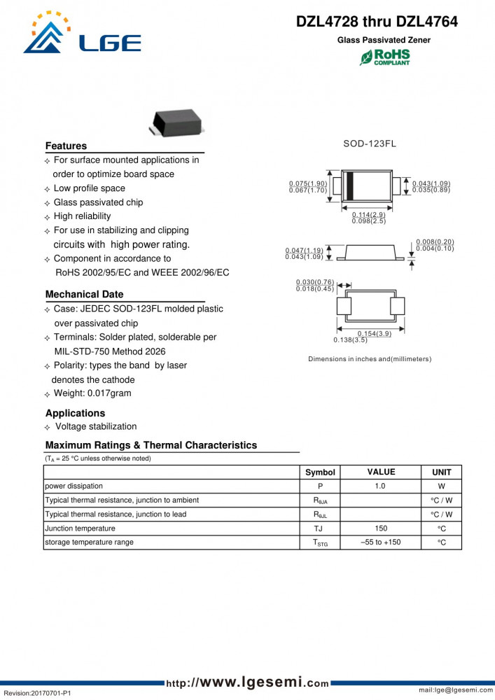 LGE DZL4754 datasheet page 1