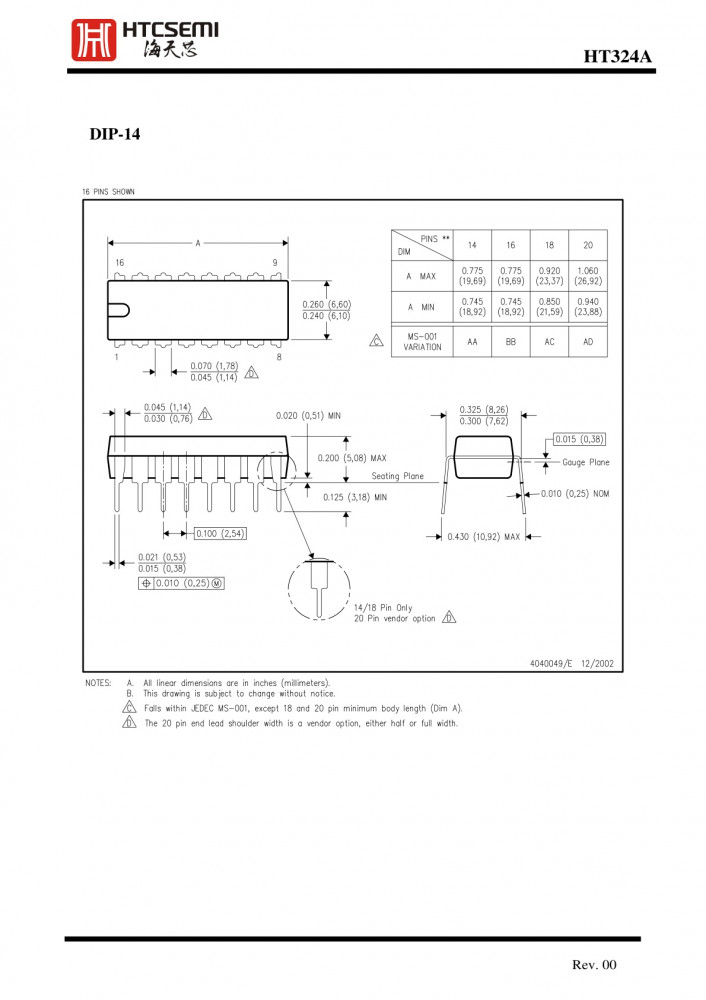 HT324ARZ datasheet page 6