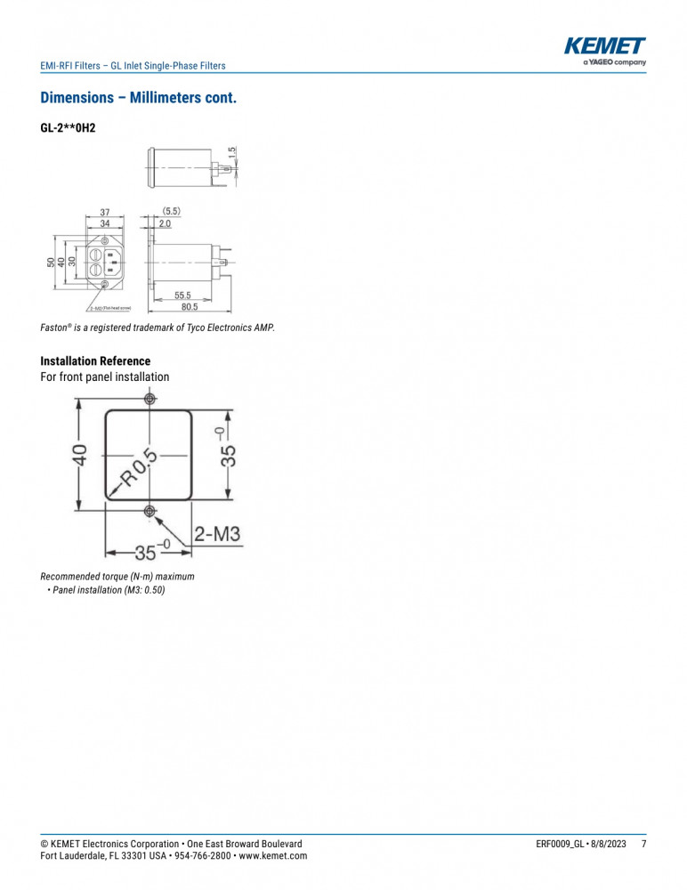 KEMET GL series datasheet page 7