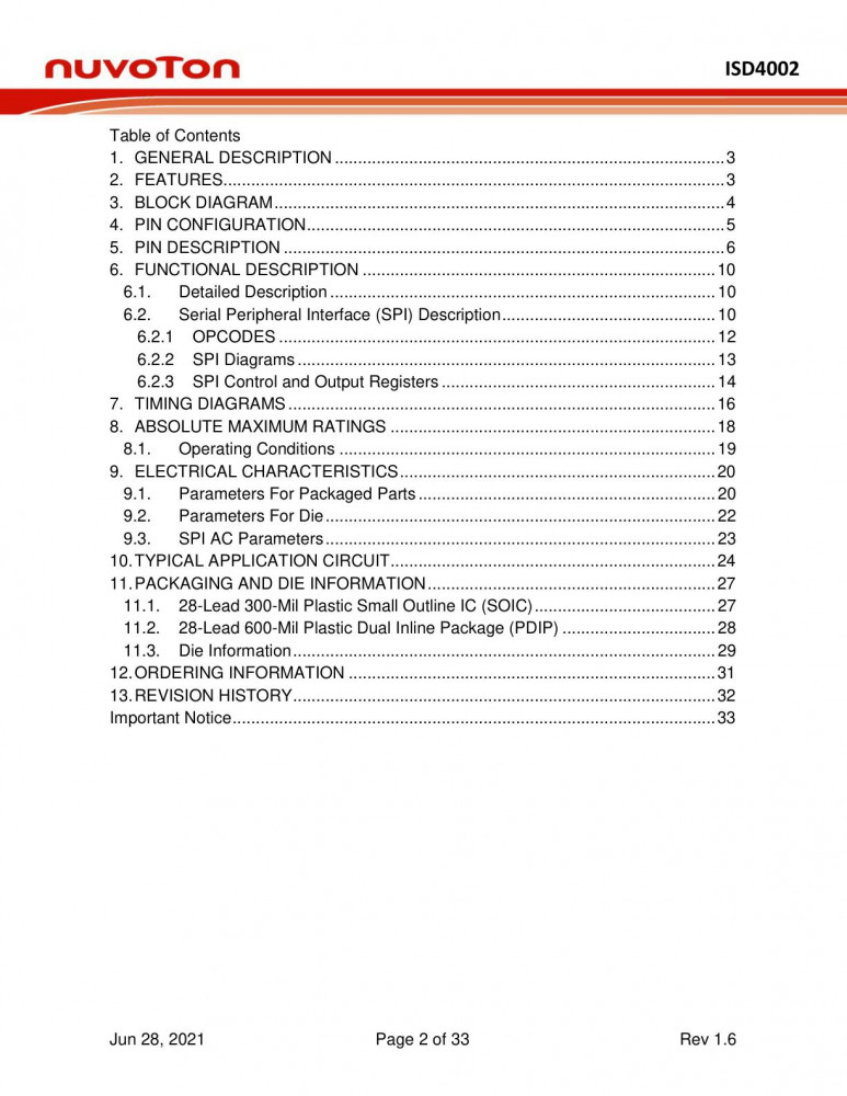 ISD4002 datasheet page 2