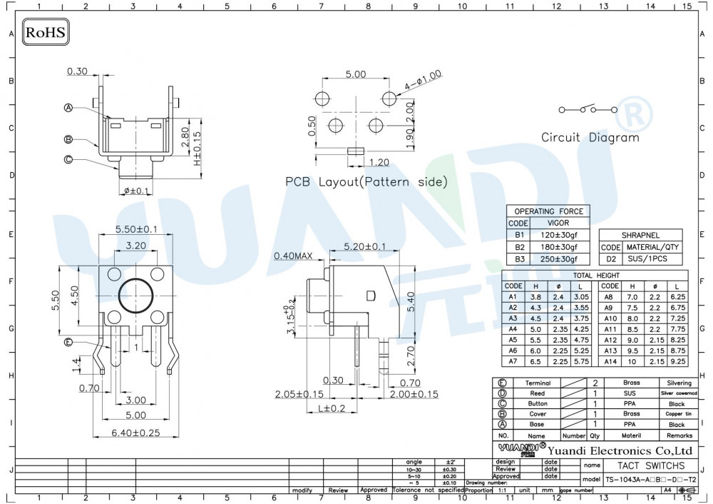 TS-1043A-A10B3-D2-T2 technical document page