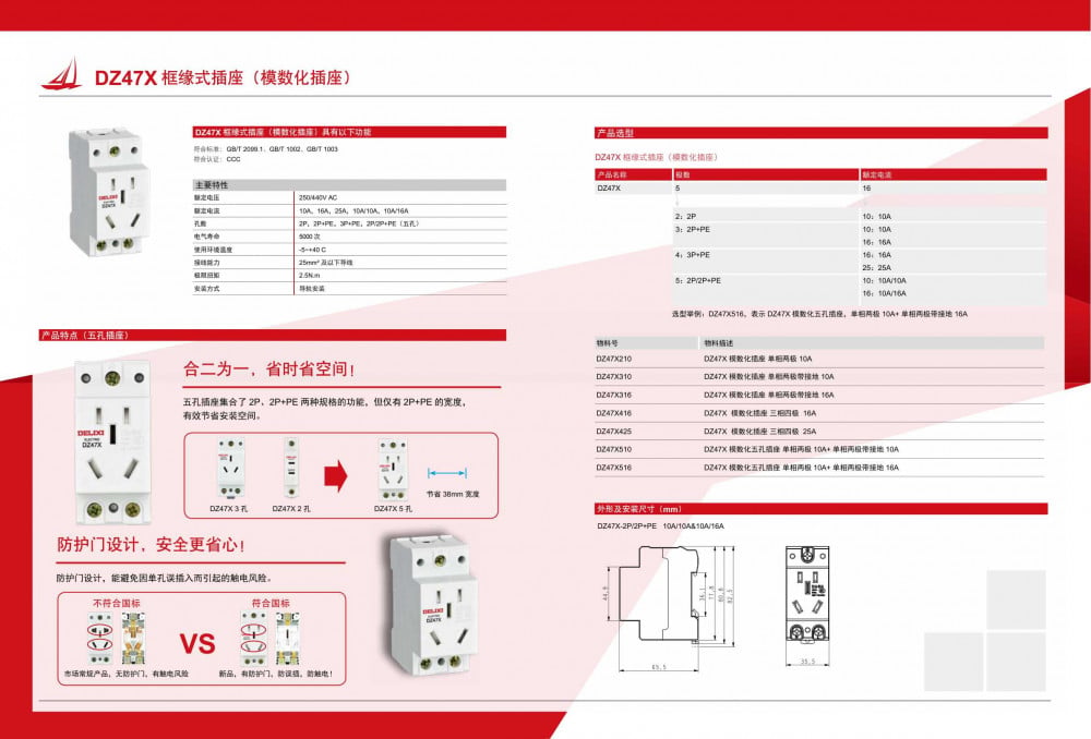 Delixi Electric DZ47X series technical document page 2
