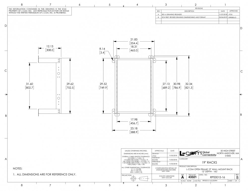L-com RP00015-16 technical drawing preview