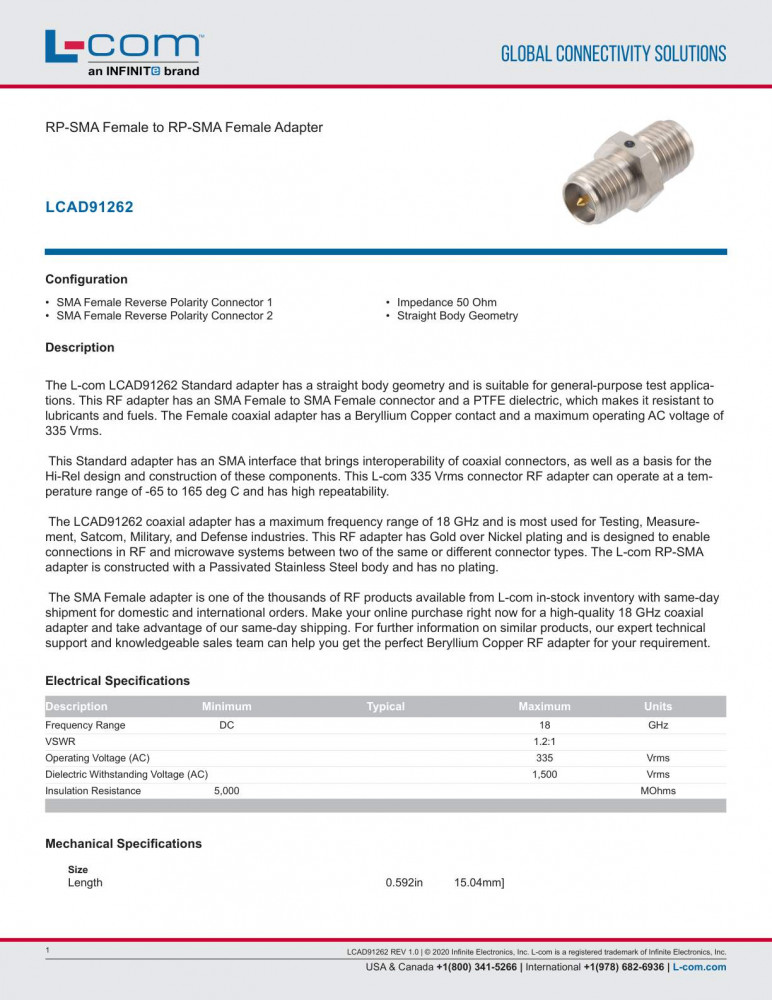 LCAD91262 technical document page 1