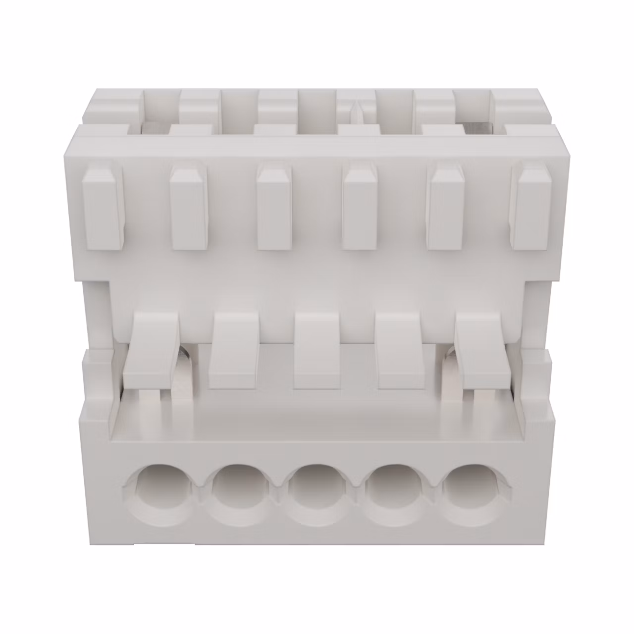 Appli-Mate RAST 2.5 IDT Housing, 2.50mm Pitch, Direct/Indirect, Female, 5 Circuits, All Position Keys, Polarizing Rib Between Circuits 3 and 4, Voided Circuits 2, 3 and 4, Red Color Stripe for sale