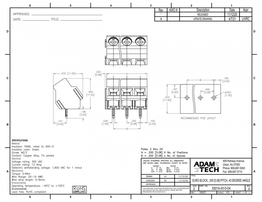 ADAM TECH EB21A-XX-D-DA drawing and specifications