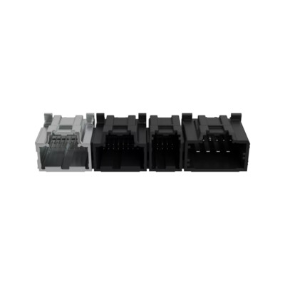 Stac64 4 Bay Right-Angle Headers, Plastic Pin-Alignment-Plate, 50 Circuits, Bay A 16 Circuit Signal Header, Polarization B, Gray; Bay B 16  Circuit Signal Header, Polarization A, Black; Bay C 8 Circuit Signal Header, Polarization A, Black; Bay D 10 Circuit for sale
