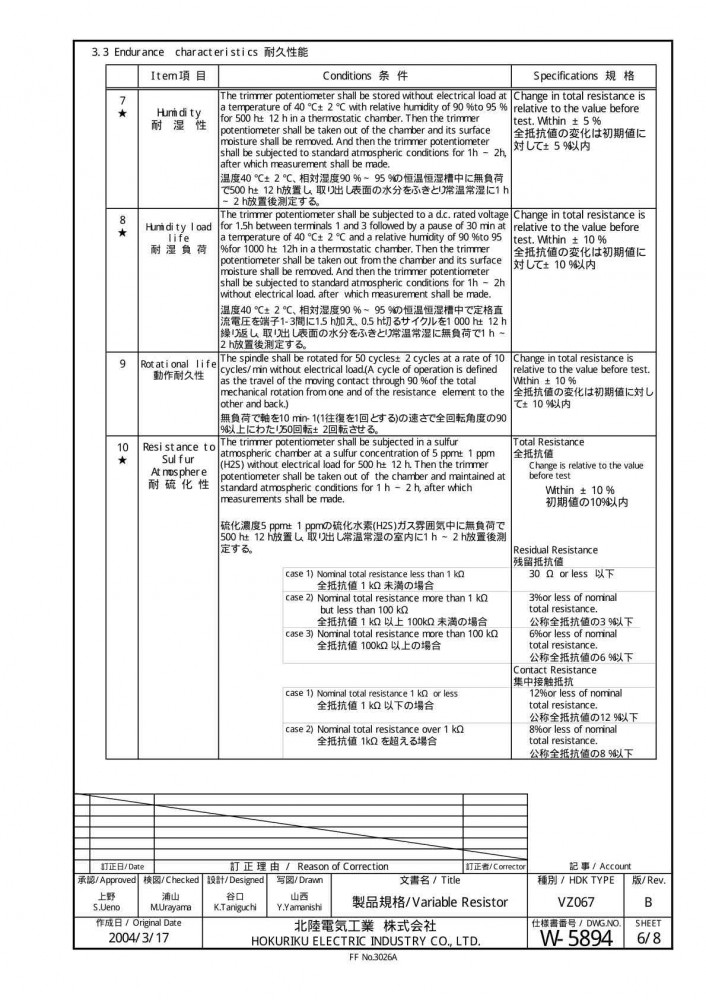 HDK VZ067TL1 specification page 7
