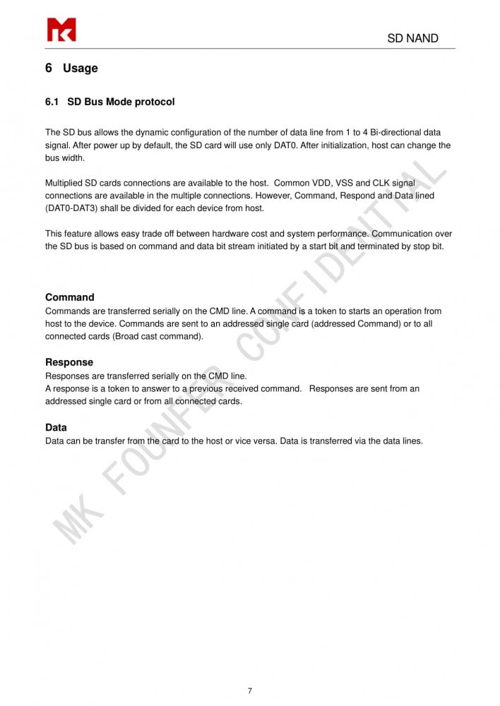 MK SD NAND datasheet page 7