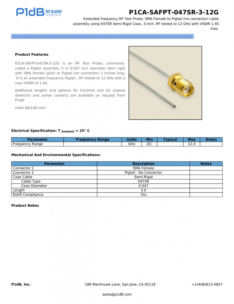 Product documentation image for P1CA-SAFPT-047SR-3-12G