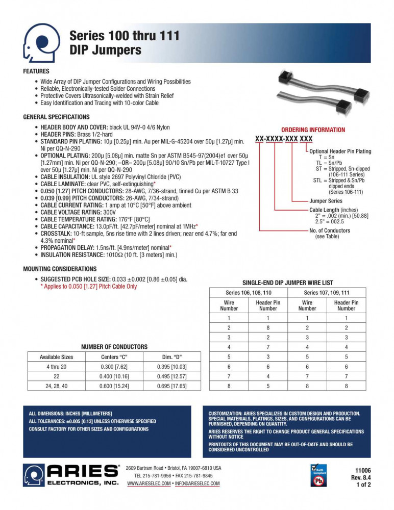 Aries 11006 product document image 1