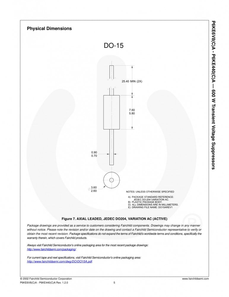 P6KE350A datasheet page 6