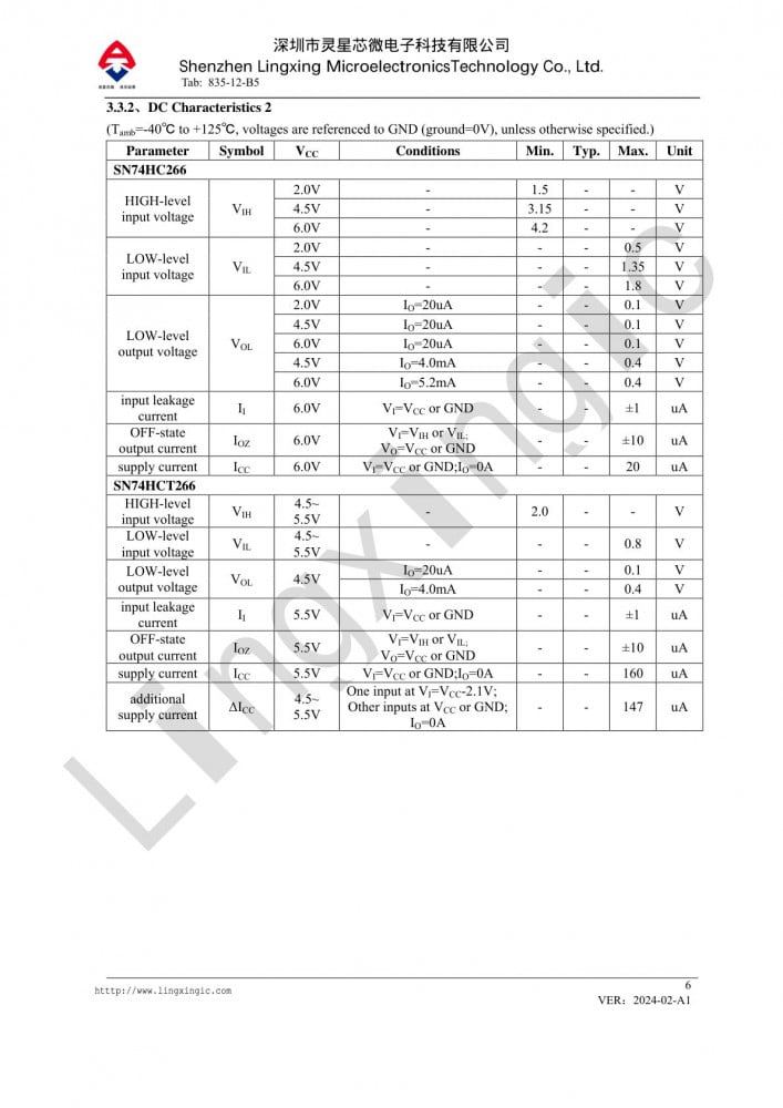 SN74HC266DR(LX) datasheet page 8