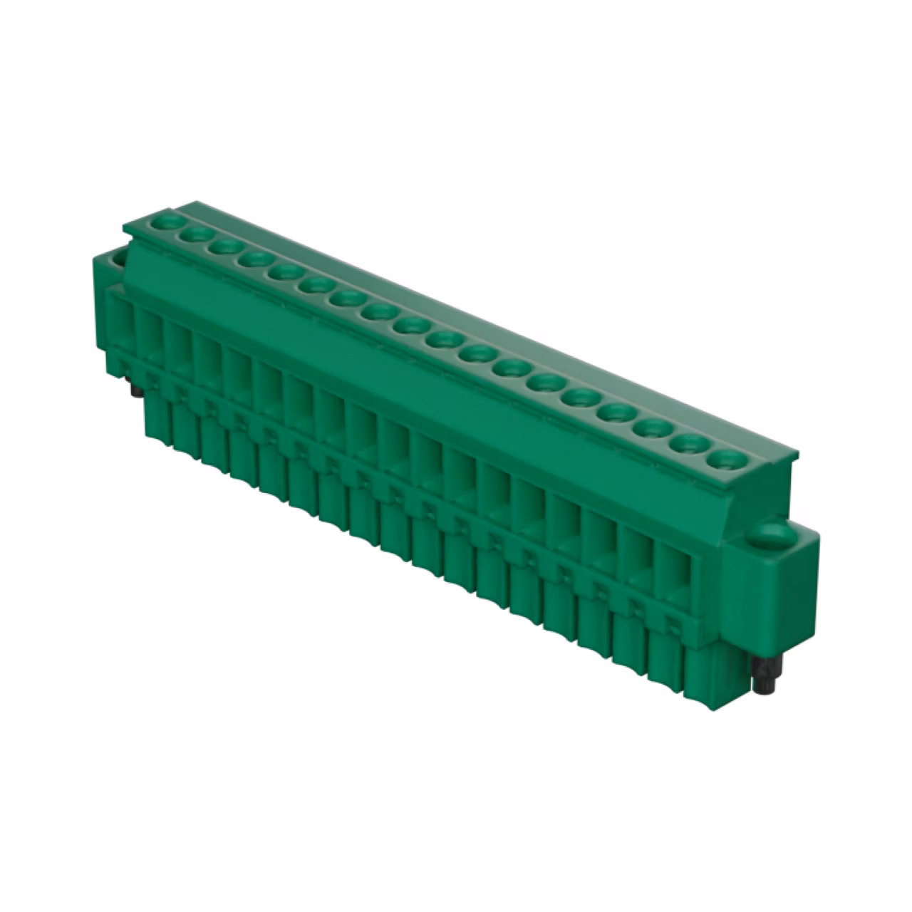 3.50mm Pitch Eurostyle Vertical Plug, with Retention Screws, Rear Wire Entry, Green Housing, 18 Circuits for sale