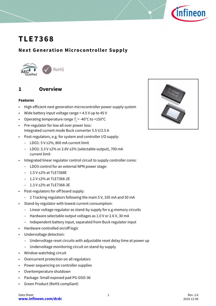 TLE73682E datasheet page 1