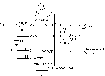 RT1741A - High Efficiency Single Inductor Buck-Boost Converter for sale