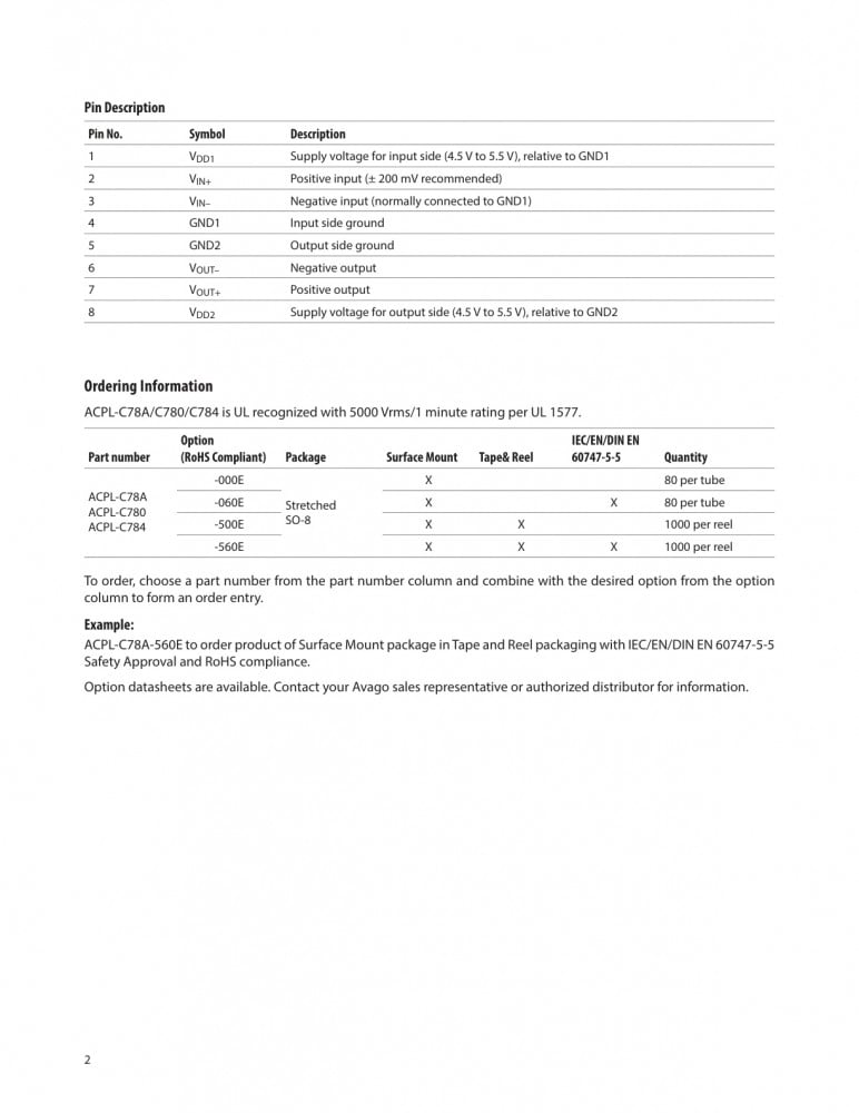 ACPL-C784 datasheet page 2