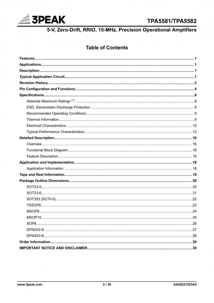 TPA5581 datasheet page 2