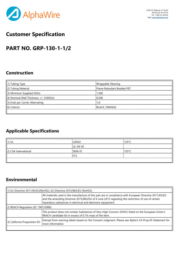 G13011/2 BK008 technical document page 1