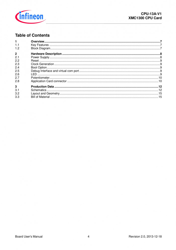 XMC1300 CPU Card manual page 4