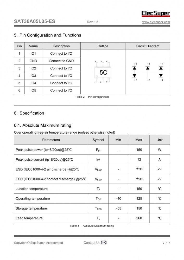 SAT36A05L05-ES datasheet page 2