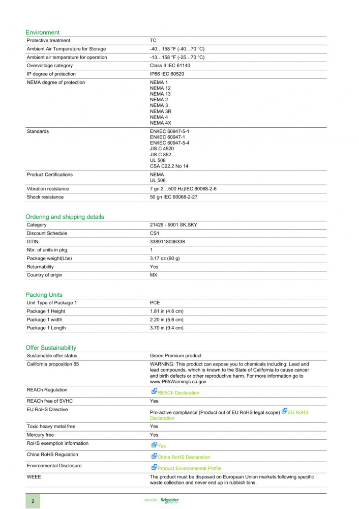 9001SKR9RH13 technical document page 2