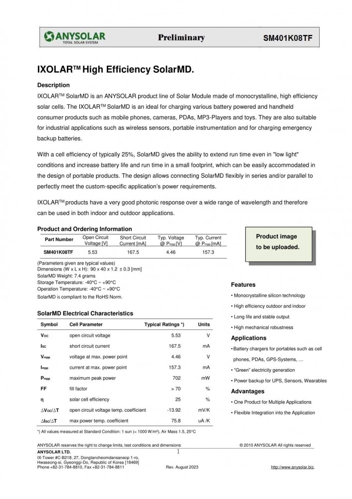 SM401K08TF technical document page 1