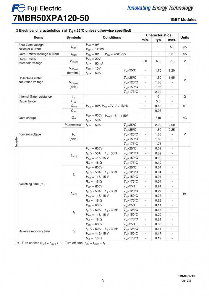7MBR50XPA120-50 datasheet page 3