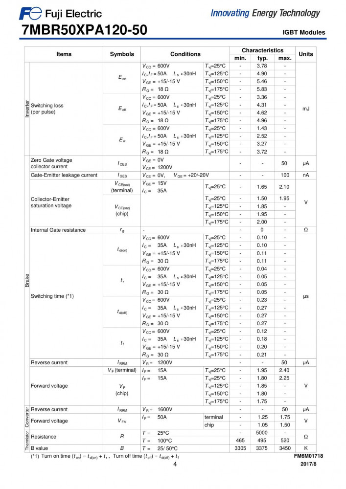 7MBR50XPA120-50 datasheet page 4