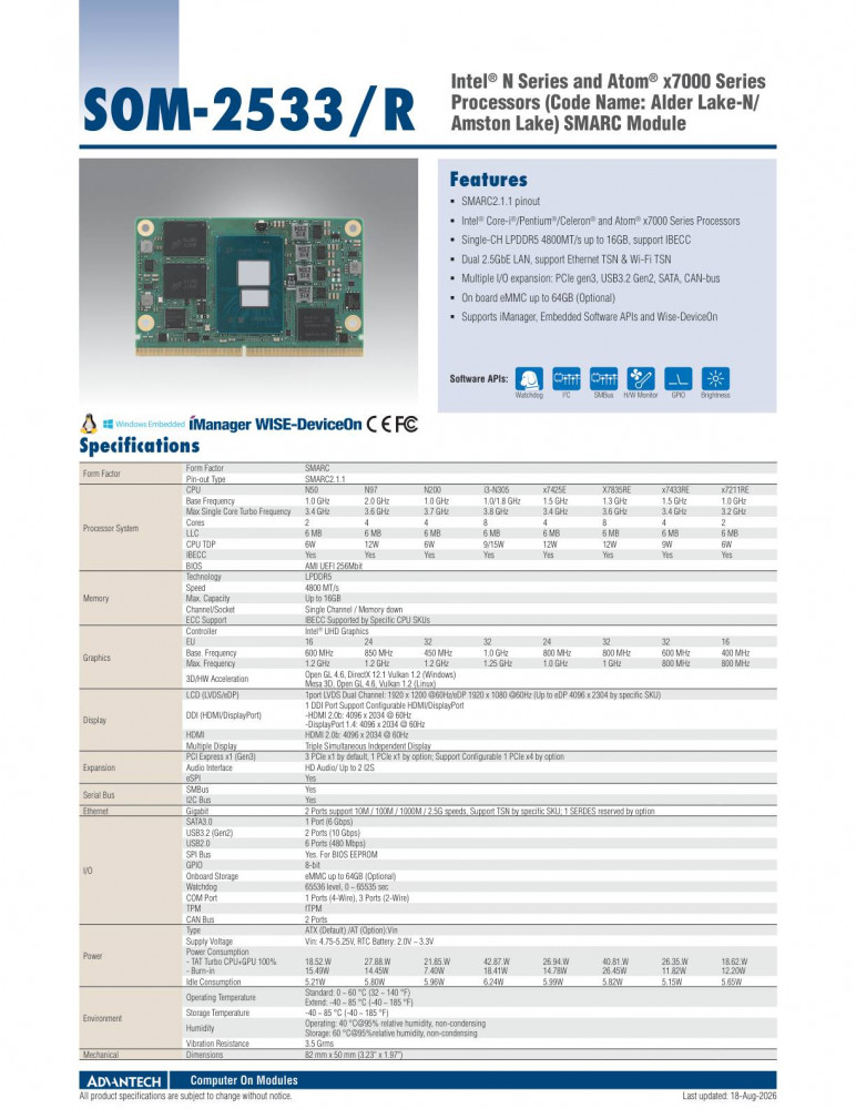 SOM-2533 technical document page 1