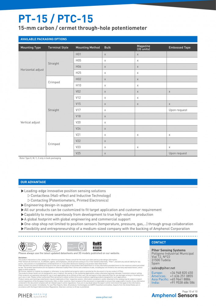 PT-15 product documentation page 10