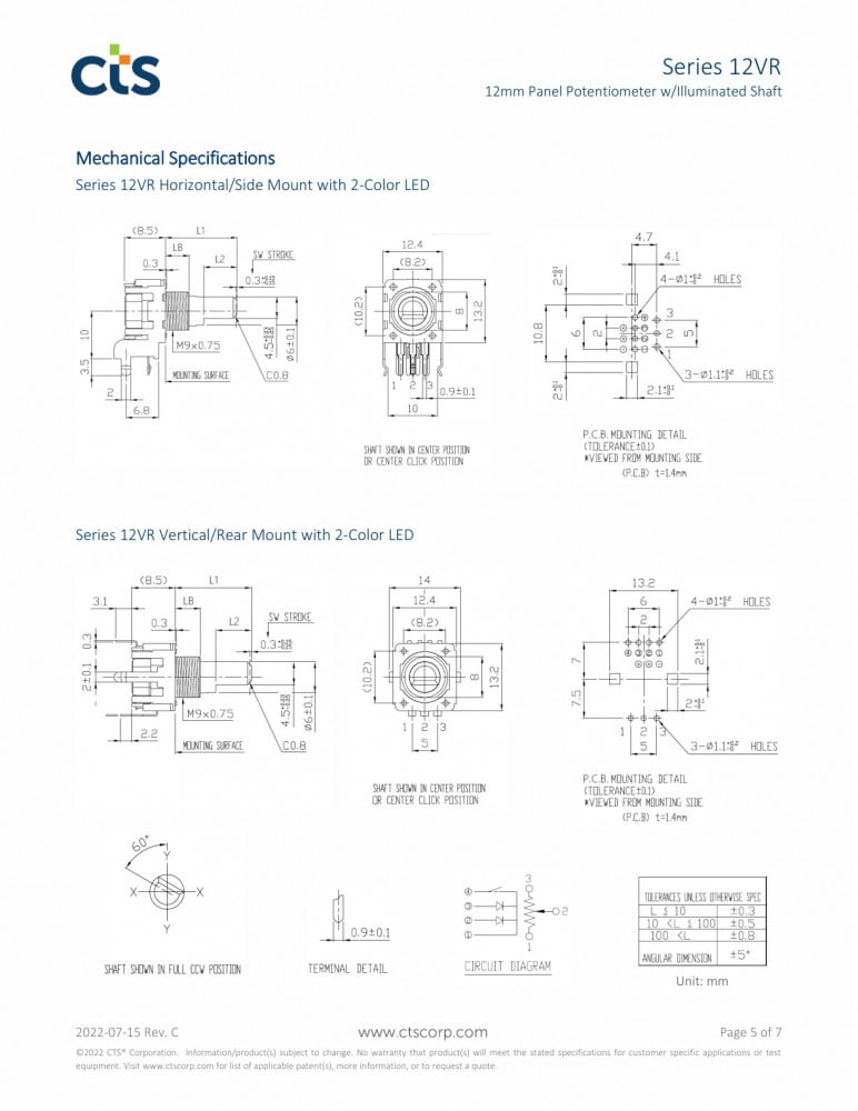 CTS 12VR datasheet page 5
